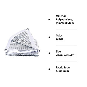 White Reflective Aluminet Shade Cloth Sunblock Shade Net UV Resistant, Premium Garden Shade Mesh Tarp Top Shade Cloth Quality Panel Flowers Plants Patio Lawn Customized