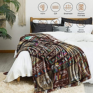 HSELOGI Book Lovers Gifts Blanket Librarian Gifts Throw Blanket Book Club Gifts for Women Reading Lover Bookish Literary Gifts Ideas Best Bookworm Gifts on Birthday Christmas Graduation 50"x60"