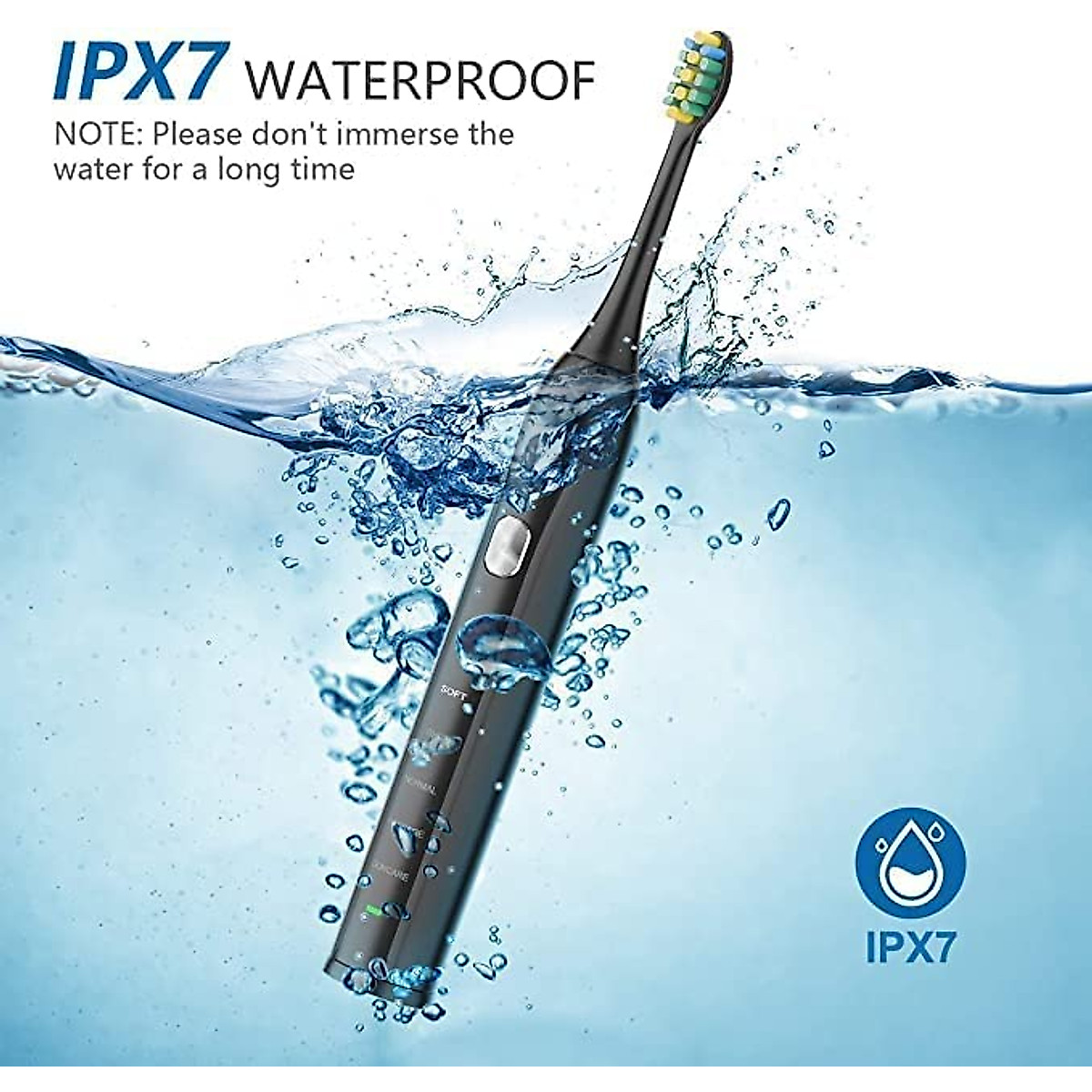 YAGHVEO Electric Toothbrush for Adults, Sonic Toothbrush, Deep Clean, 5 Modes, 4 Hours Fast Charge for 50 Days Use (5 Heads - Black)…