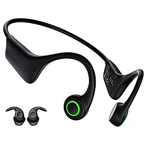 BEARTAIN Bone Conduction Headphones, Wireless Open Ear Headphones Bluetooth 5.0 with Cool Smart Breathing Light, IPX7 Waterproof Sweatproof Workout Headphones Built-in Mic for Fitness Sport
