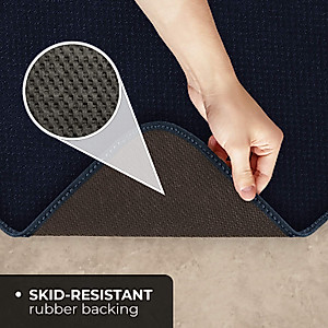 House, Home and More Skid-Resistant Carpet Indoor Area Rug Floor Mat - Navy Blue - 3 Feet X 3 Feet