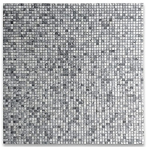 Stone Center Online Bardiglio Gray Marble 5/8x5/8 Square Mosaic Tile Polished Kitchen Bath Wall Floor Backsplash Shower (1 Sheet)