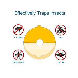 12 Pcs Flea Trap Refill Discs 6" Replacement Glue Boards with Hole for Flea Traps for Inside Your Home, Sticky Pads for Fleas, Bugs, Flies, Mosquitos, etc