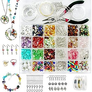Jewelry bracelet Making kit - 1020PCS Beads for Jewelry Making,Jewelry Making Supplies with Crystal Beads,DIY for Bracelet Necklace Earrings Rings,toys for Girls and Adults,ideal gifts for kids