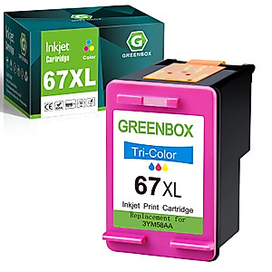 GREENBOX Remanufactured Ink Cartridge Replacement for HP 67 67XL for DeskJet 2732 2755 Envy 6052 6058 6075 DeskJet Plus 4152 4155 4158 (1 Tri-Color)
