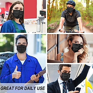 100 Pack Disposable Face Masks, 3 Ply Filter Protection Black Disposable Face Masks