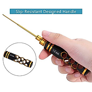 INJORA 4 PCs RC Hex Screw Driver Set, Allen Wrenches Sets 1.5mm 2.0mm 2.5mm 3.0mm Hexagon Head Screwdriver Wrenches, RC Car Repair Tool Kit for RC Model Car Boat Helicopter