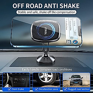 JTRSL Car Magnetic Phone Mount - Alloy Car Phone Holder for Dashboard and Air Outlet, 360° Rotatable Universal Magnetic Car Mount Suitable for iPhone, Samsung and Other Smartphones (Black)