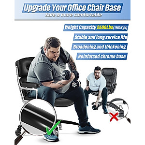 Sytopia 28" Heavy Duty Office Chair Base Replacement with Wheels (Set of 5), Metal Desk Chair Base