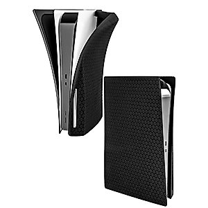 DOB SECHS Silicone PS5 Cover for PlayStation 5 Disc Edition Console, Anti-Scratch, Anti-Fall PS5 Skin Protective Cover, Waterproof, Dustproof PS5 Console Cover (Black)