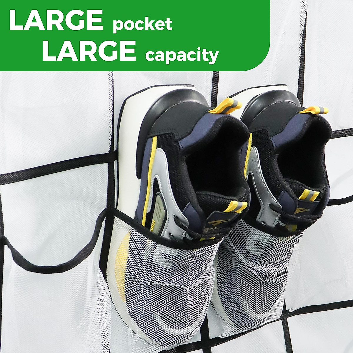 35 Pockets Over the Door Shoe Organizer, Shoe Rack for Front Door Entrance, Hanging Shoe Rack, Suitable for Balconies, Bathrooms, Wardrobes, Doors, and Other Locations (White)