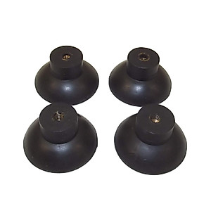 JL Missouri Parts 4X 3/8" #8-32 Female Screw in 1 5/16" Rubber Suction Cups, 11/16" Tall, Made in USA