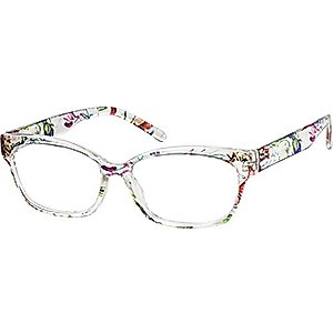 ZENNI Blue Light Blocking Glasses for Women Floral Cat-Eye Frame Relieve Digital Screen Eye Strain TR90 light eyewear