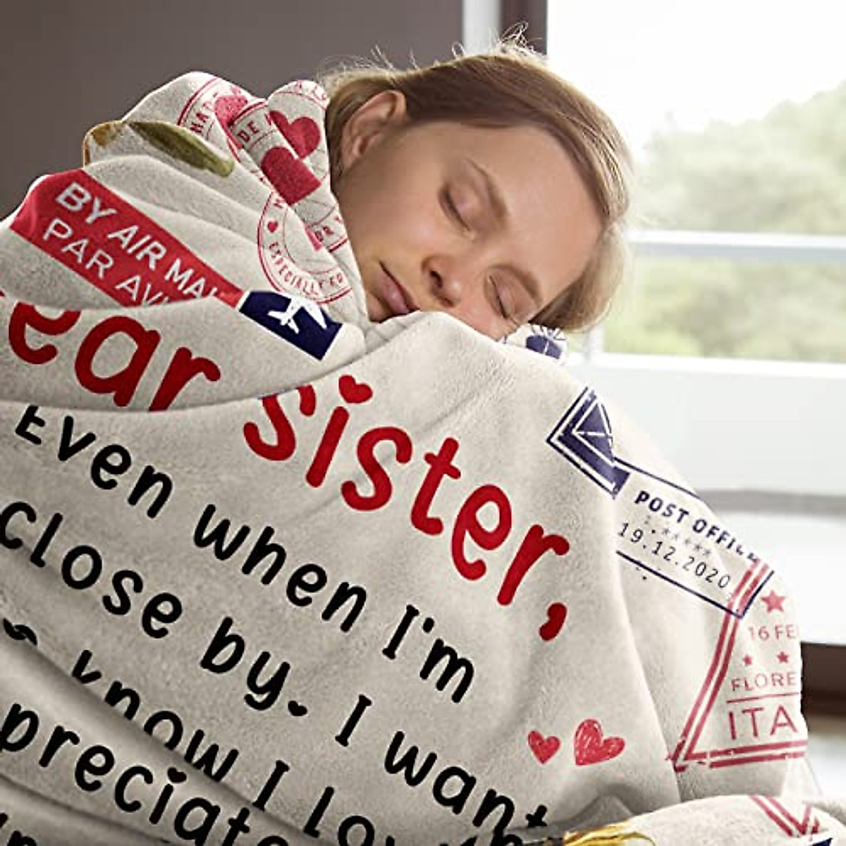 Autogiftry Sister Gifts Blanket, Sister Gifts from Sister, Sister Birthday Gifts from Sister Brother, Sister Christmas Blanket Gifts to My Sister, Big Sister Gift Throw Blanket 60” x 50” (Beige)