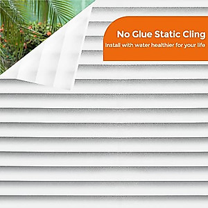 bofeifs Window Privacy Film Frosted Glass Window Film Non Adhesive UV Blocking Decorative Window Coverings for Home Office Meeting Room (Static Cling, Removable, Blinds Pattern) 35.6 x 78.7 inches
