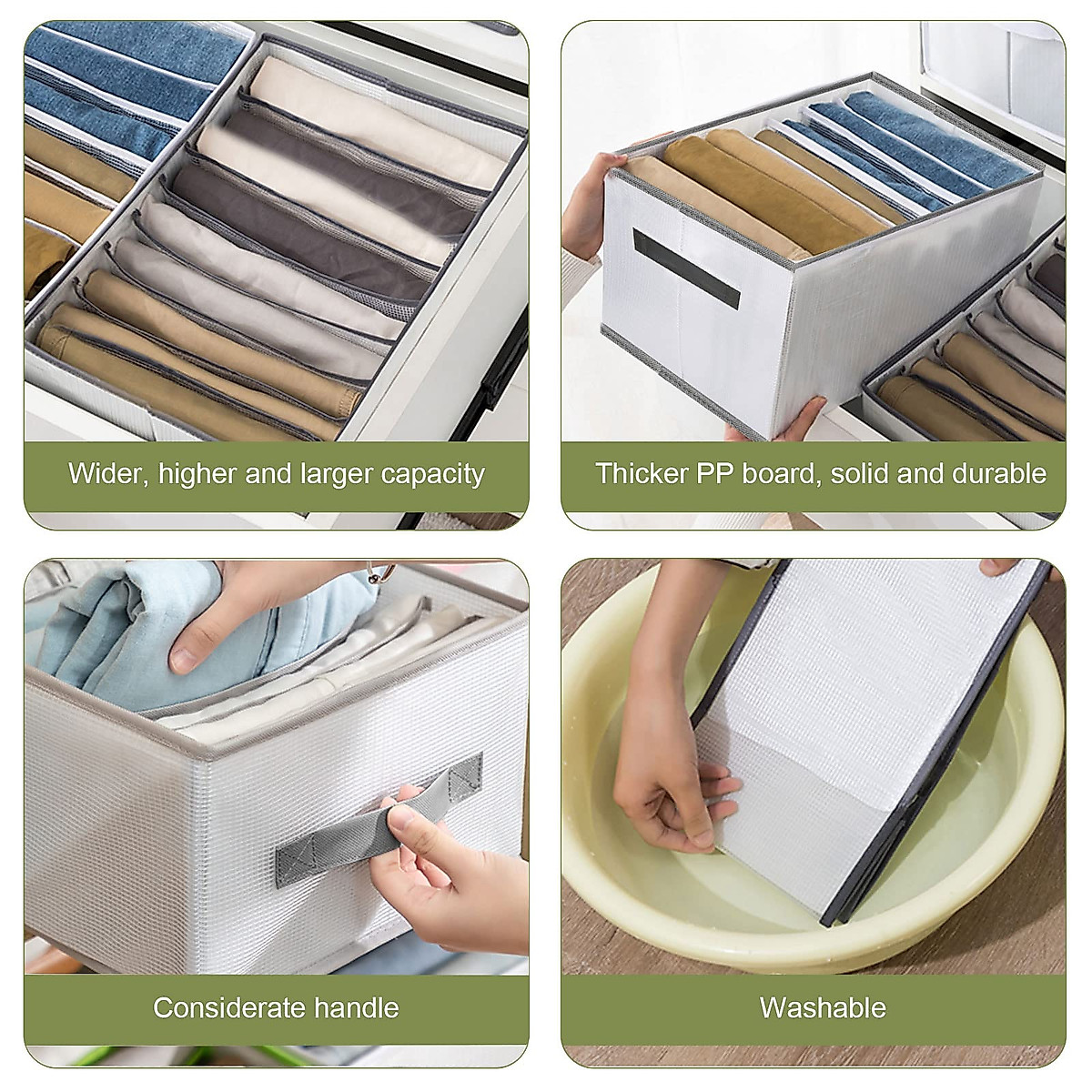 Hayousui PP Wardrobe Clothes Organizer and Storage: Drawer Closet Organizers for Folded Clothing Large Compartment Storage Box Clothe Shelf for Jeans T-shirts Underwear Pants Thick Sweat (9 Grids)