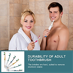 DOITOOL 6pcs Handheld Toothbrush Manual Toothbrush Tooth Cleaning Brush Ultra Hard Bristles Toothbrush for Whitening Teeth Adult Random Color