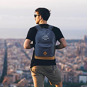 DISCOUNT PROMOS Custom Multipurpose Laptop Backpacks Set of 10, Personalized Bulk Pack - Lots of Features for Everyday Use, Perfect for Students,Employess, Businessman - Blue