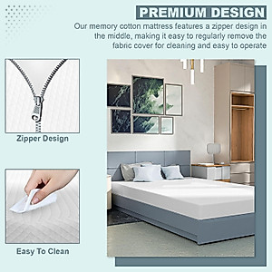 Dopinmin 5 Inch Twin Size Memory Foam Mattress Topper,Memory Foam Bed Topper for Back Pain Relief,Cooling Gel No Odor Mattress Pad Ergonomic Design Skin-Friendly,CertiPUR-US,White