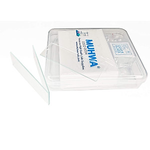 MUHWA 50PCS Blank Microscope Slides and 100 PCS 22mmx22mm Square Cover Glass (7101 Non-Frosted)