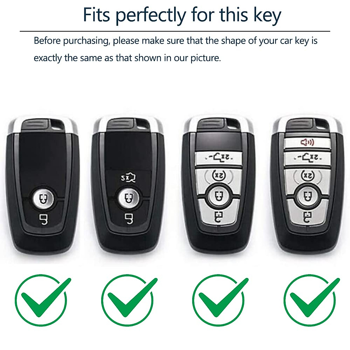 Lcyam Key Fob Cover Case Compatible with Ford 2022 2023 2024 F150 Maverick Tremor F250 Mustang EcoBoost GT Mach-e Explorer ST Bronco Escape EcoSport Lincoln Nautilus Car Key, Black