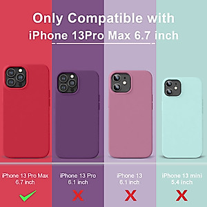 LOVE 3000 Compatible with iPhone 13 Pro Max Phone Case | Thickening Liquid Silicone | Anti-Scratch Microfiber Lining | Full-Body Duty Heavy Protection Case for iPhone 13 Pro Max Women Girls, Red