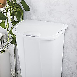 Sterilite 10938006 11 Gallon/42 Liter SwingTop Wastebasket, White, 6-Pack