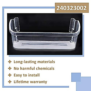 240323002 Refrigerator Door Bin Shelf Compatible with Frigidaire or Electrolux, Bottom 2 Shelves on Refrigerator Side, Single Unit, Clear, Replaces PS429725, AP2115742, AH429725，