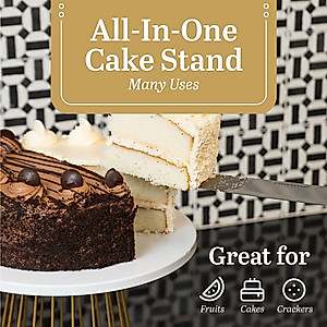White Cake Stand for Elegant Dessert Table Displays, Easy-to-Clean Round Gold Cake Stand or Cupcake Stand for Weddings, Birthdays & All Party Occasions (10-inch)