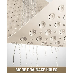 Yolife Extra Large TPE Shower Mat, 47.2" L x 31.5" W Anti Slip Bath Mat with Drain Holes and Suction Cups, Large Size Mat More Suitable for Shower Stall, No Odor, Heavy Mat