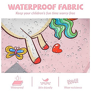 FUSOTO Unicorn Kids Aprons for Girls, Kids Cute Kitchen Cooking Apron for Ages 6-12, Kids Artist Painting Apron with Pockets, Arts and Crafts for Kids, Unicorns Gifts for Girls