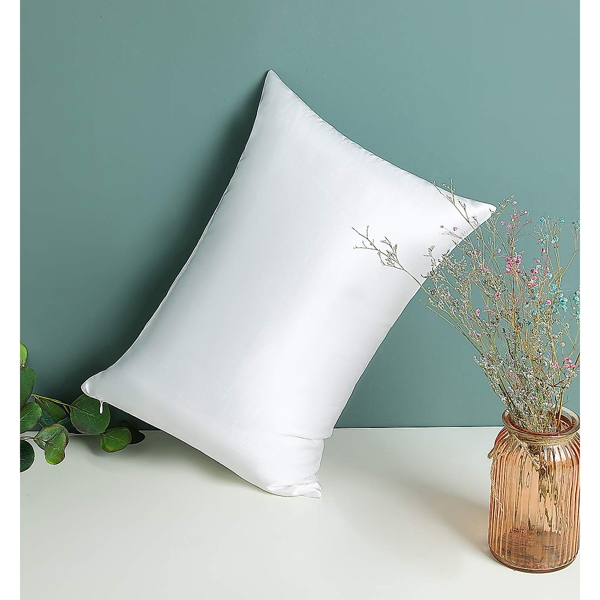 MEILIS 100% Mulberry Toddler Silk Pillow Cases for Kids Solid Printed Hypoallergenic Pillowcase for Kindergarten(14x20inch)