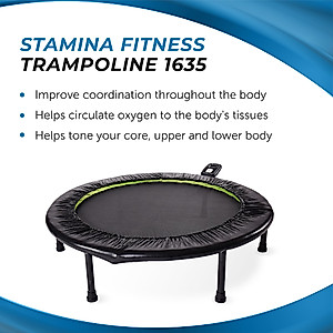Stamina Fitness Trampoline - Exercise Trampoline with Smart Workout App - Indoor Trampoline Fitness Rebounder