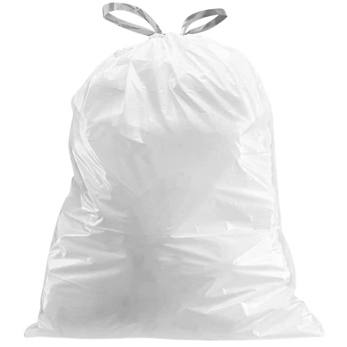 Plasticplace Custom Fit Trash Bags, Compatible with simplehuman Code Y (100 Count) White Drawstring Garbage Liners 30.4 Gallon/ 115 Liter, 28.5" x 39"