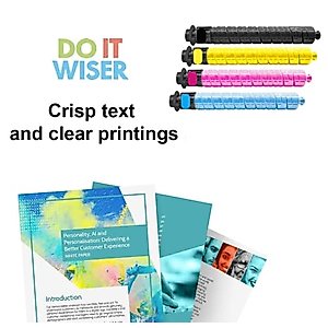 Do it Wiser Compatible Toner Cartridge Replacement for Ricoh MP C6003 MP C4503 MP C5503 MP C6004 MP C4504 MP C5504 Printer - 841849 841851 841852 841850 (4 Pack)
