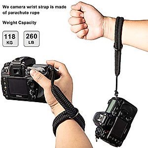 Camera Wrist Strap,1Pack Adjustable Nylon Camera Hand Strap,for GoPro,DSLR,Fuji,Canon and Mirrorless Cameras Photographers Quick Release,Paracord (Black)