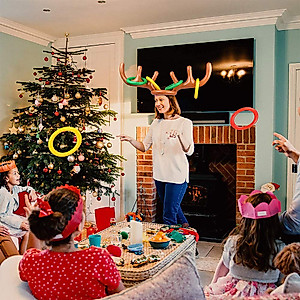 4 Pack Inflatable Antler Ring Games, Reindeer Ring Stocking Stuffers for Christmas Party Games Funny Gifts Kids Adults Outdoor Indoor Favors
