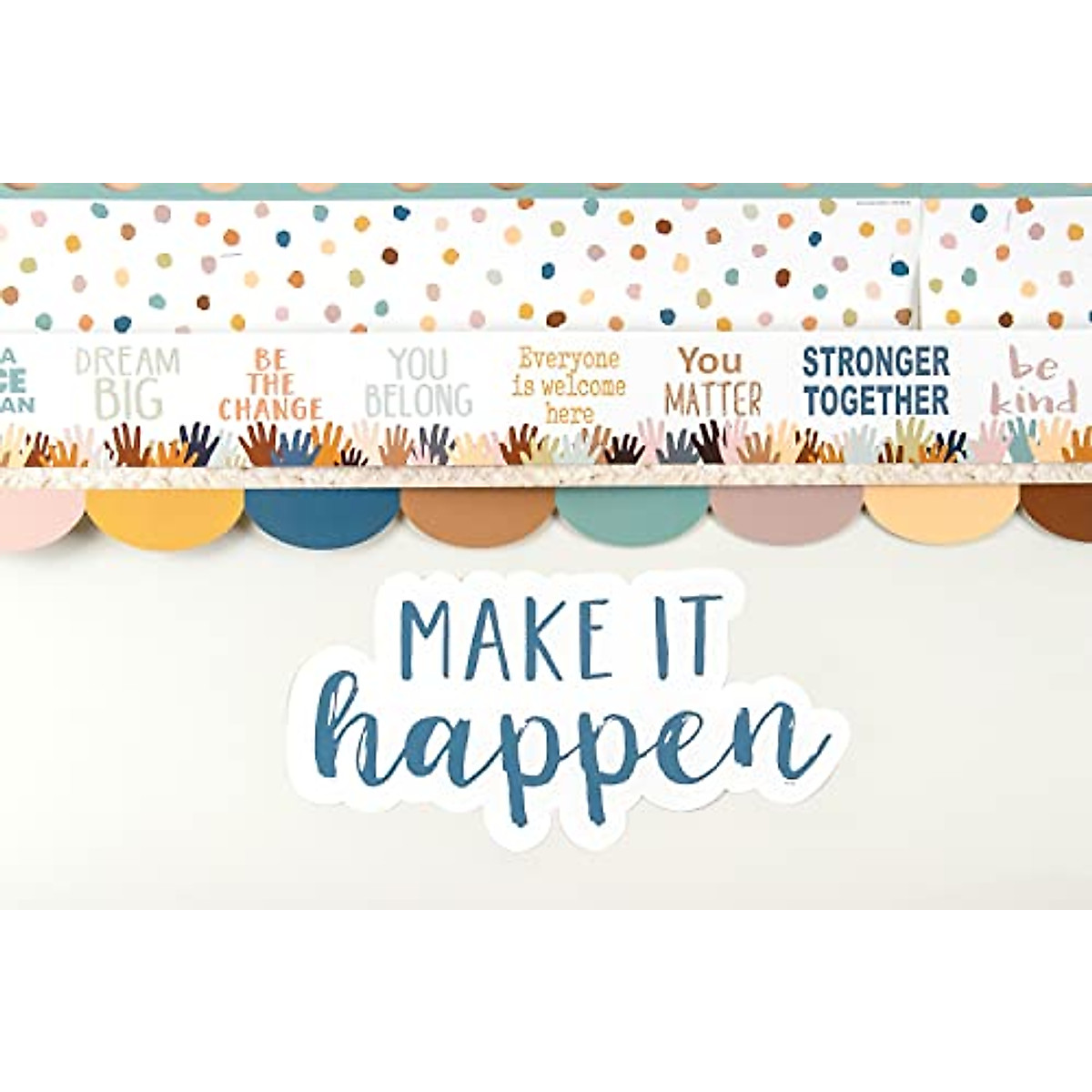 Teacher Created Resources Everyone is Welcome Painted Dots Straight Border Trim (TCR7165)