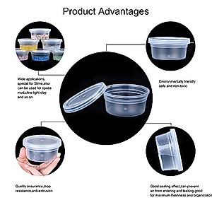 16 Pack 4.5 oz Slime Storage Containers for Slime, Foam Ball Storage Containers with Lids, 2pcs Mixing Spoon 3pcs Slime Tools for Slime DIY Art Craft Making Homemade