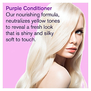 Purple Conditioner for Blonde, Platinum & Gray/Silver Hair. Reduce Brassy Yellow Tones. Toner for Bleached & Highlighted Hair - Moisturises - Cruelty Free, No Parabens or Sulfates - 237 ml