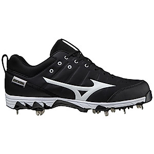 Mizuno mens 9-spike Ambition 9 Spike Men s Metal Baseball Cleat 10 1 2, Black/White, 10.5 US