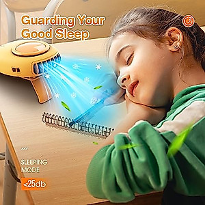 Veeool Kids Neck Fan, Portable Fan for Kids Women, 2000mAh Safe Bladeless Fan Hanging Waist Fan with Adjustable Lanyard, Personal Fan Gifts for Kids, 3 Speeds, Lightweight, Compact, Hands Free