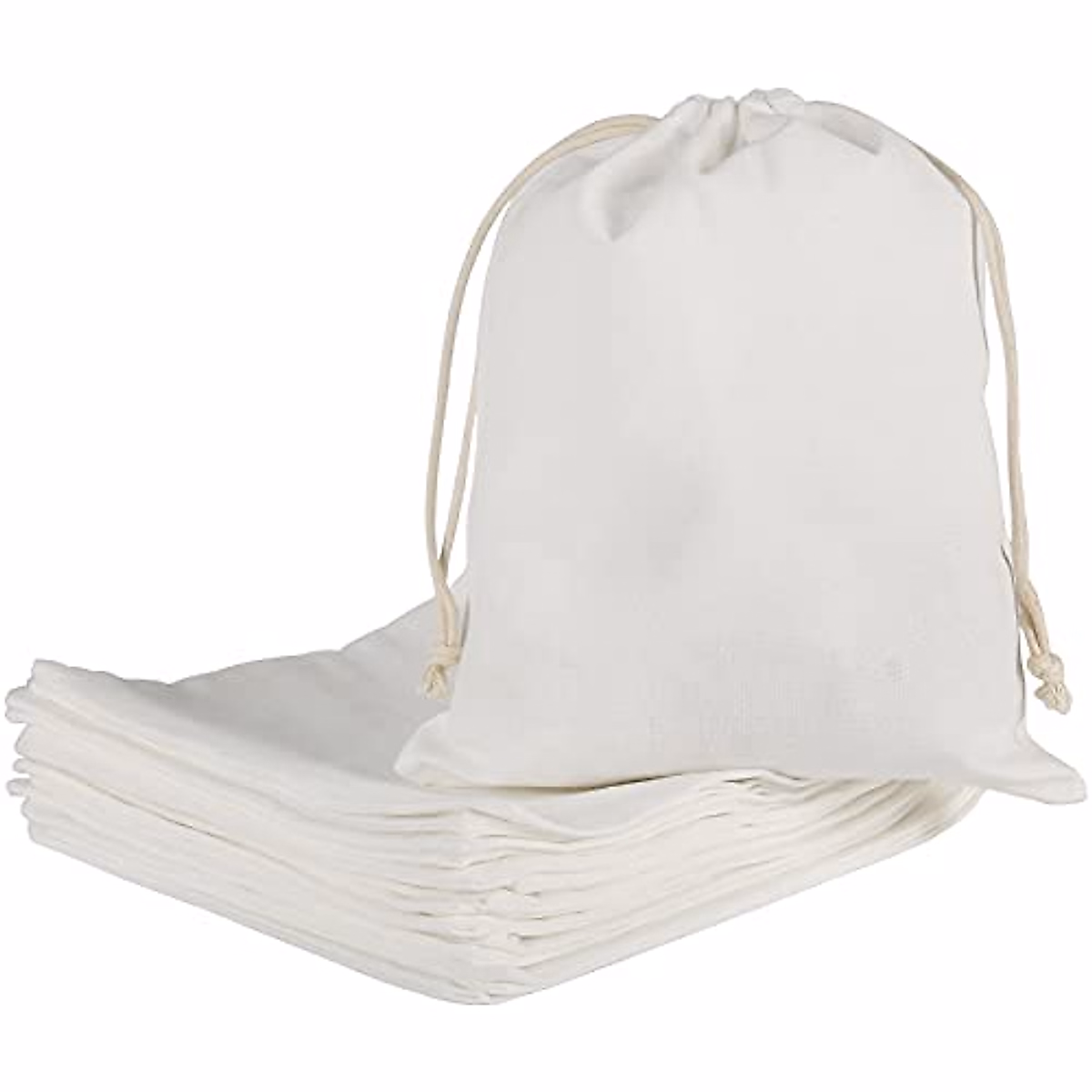 HRX Package 20pcs Muslin Bags 8x10 inches, Cotton Drawstring Bag Fabric Gift Pouches Sachet for Jewelry Party Favors Wrapping DIY