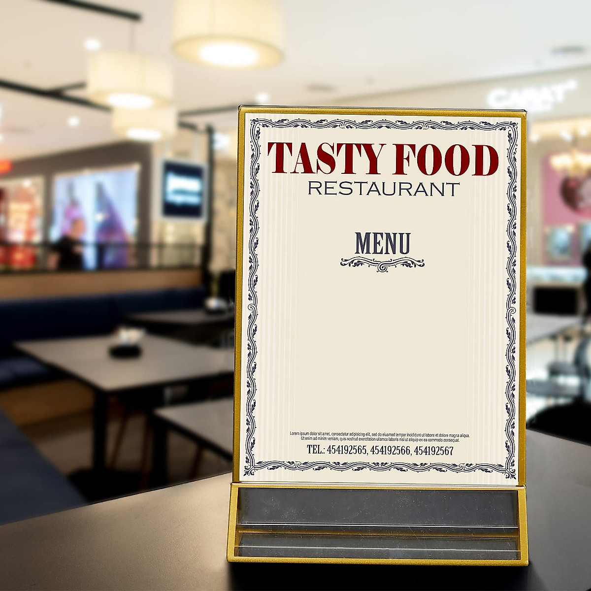 Maitys 26 Pieces Acrylic Gold Frames Sign Holde, Double Sided Gold Picture Frame with Vertical Stand for Wedding Table Number Holder, Menu Holder, Photos and Art Display