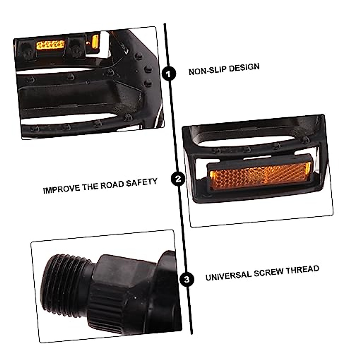 Kisangel 2 Pairs Accessories for Bikes Travel Accessories Bike Accessories for Kids Cycle Pedals Bike Pedals with Straps Bike Pedals Repair Pedal for Bicycle Aluminium Alloy Pedal Ball BMX