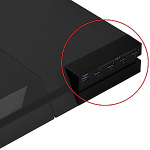 LinaLife PS4 USB Hub 3.0-5-Port USB 3.0 & 2.0 Extension Adapter for PlayStation 4 ps4 Not for PS4 Slim, PS4 PRO Edition Gaming Console
