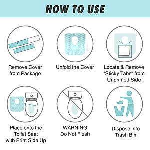18FTRabbit 25 Packs Disposable Toilet Seat Covers - Full Cover Individually Wrapped Portable Potty Covers for Travel, Adult, The Pregnant, Kids and Toddler Potty Training (Wave)