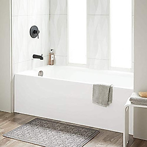 Signature Hardware 948062-L Sitka 60" Three Wall Alcove Acrylic Soaking Tub with Pre-Drilled Overflow Hole