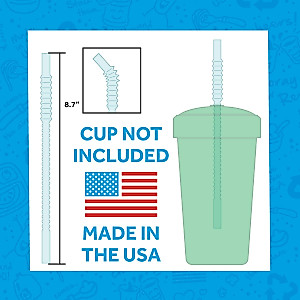 Re-Play Made in USA 10 Oz. Convertible No Spill Sippy Cup with Straw Cup Lid and Straw - Hard Spout Sippy Cups for Toddlers and Straw Sippy Cup Lids with 8.7" Straws - Grey