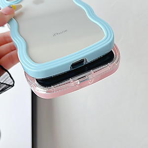 Caseative for iPhone Xr Case, Cute Curly Wave Frame Shape Shockproof Soft Compatible with iPhone Case (White,iPhone Xr)